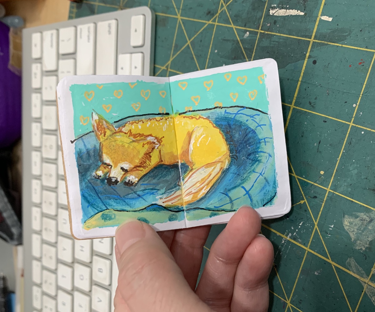 Several more tiny book pages – Gina Lento: Fine Art and Illustration